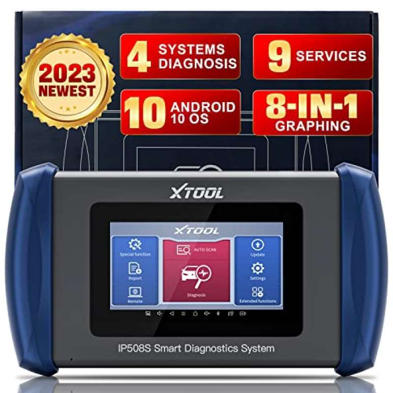 Promo XTOOL IP508S OBD2 Scanner for ABS SRS Engine Transmission, 9 ...