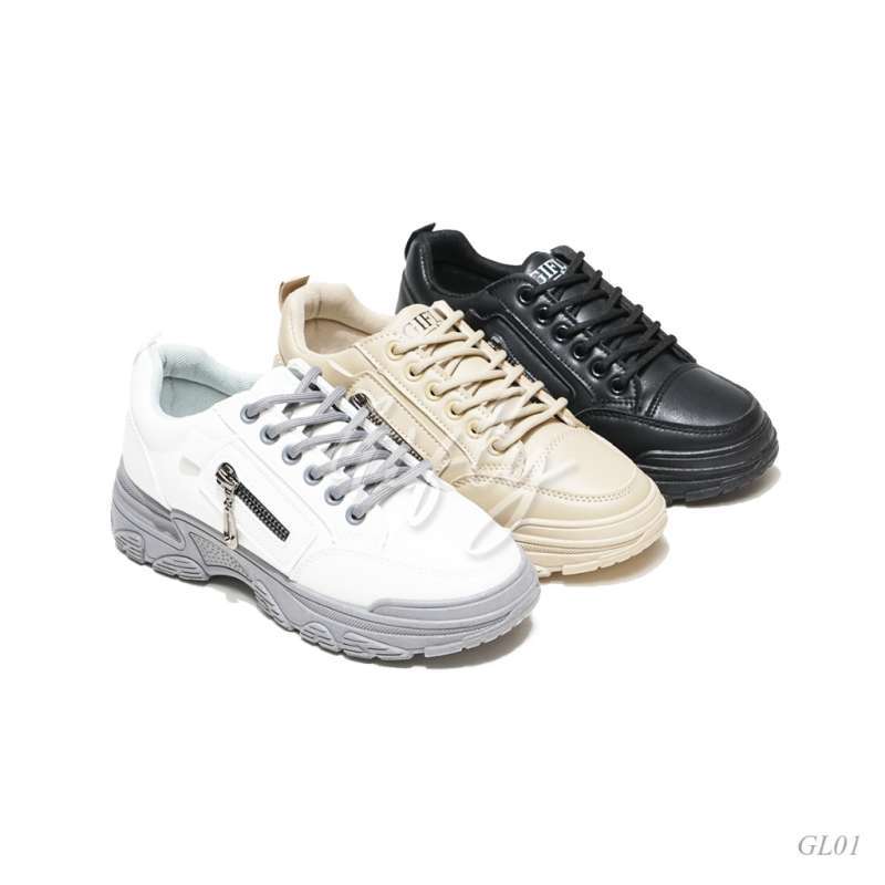 Promo Gifly Mersya Sneakers Korea Wanita Sepatu Gl01 - 37 Khaki Diskon ...