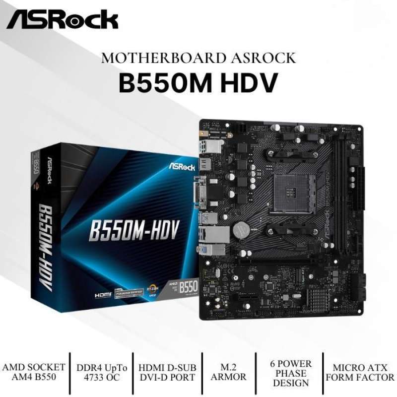 Jual ASRock B550M-HDV (AMD AM4, B550, DDR4) - Motherboard di Seller MX ...