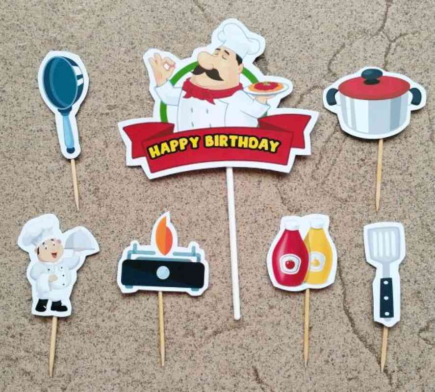 Jual Cake Topper Hiasan Kue Ulang Tahun Karakter Koki /juru Masak ...