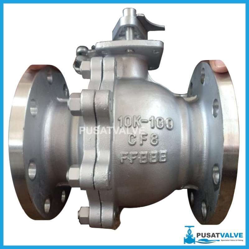Promo Kran Ball Valve Stainless Flange Jis10k Bahan Ss304 Cf8 Ukuran 4 Inch Diskon 23% Di Seller ...
