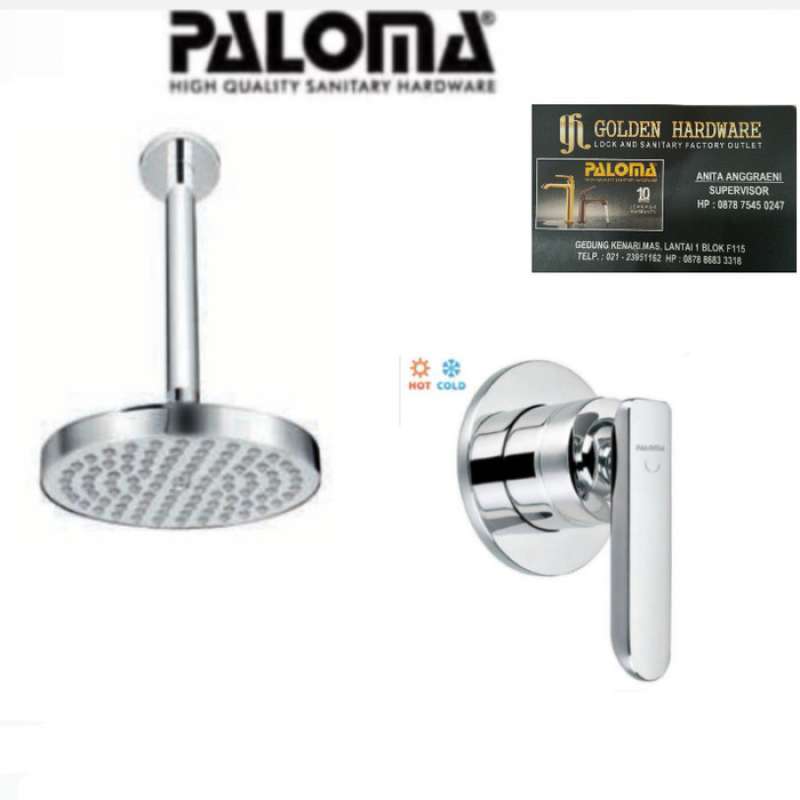 Promo PAKET PALOMA SHOWER TANAM TEMBOK PLAFON KRAN AIR PANAS DINGIN ...