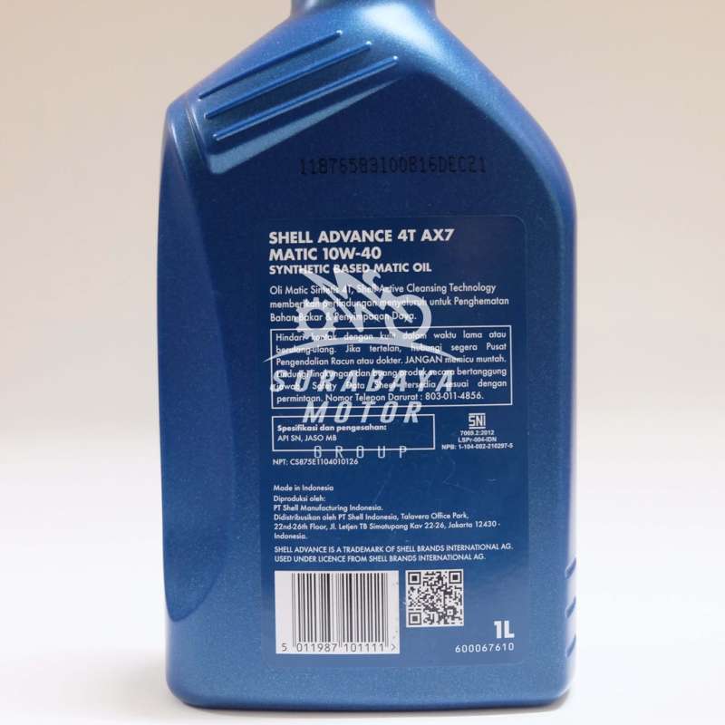 Jual Oli Shell Ax7 Matic 1l Advance 1000ml 1 Liter Sepeda Motor Nmax ...