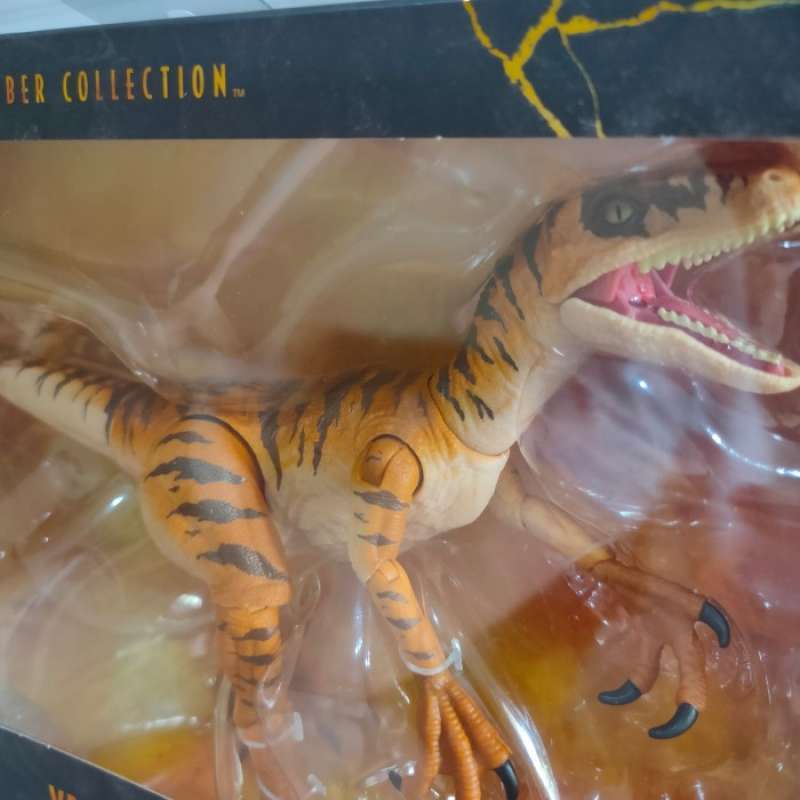 Promo Mattel Jurassic World Velociraptor Tiger Striped Amber Collection ...
