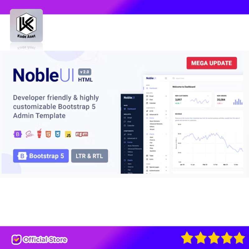 Promo NOBLEUI - HTML BOOTSTRAP 5 ADMIN DASHBOARD TEMPLATE BY KODEASET Diskon 99% di Seller ...