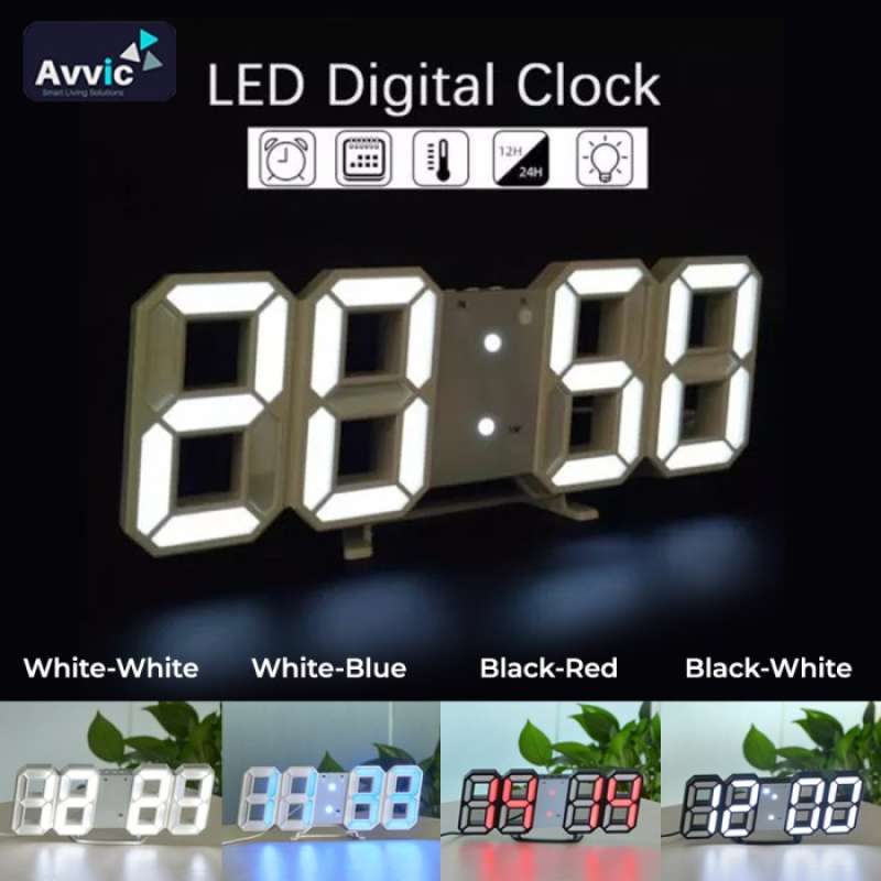 Jual Jam Dinding Digital 3D Clock LED Jam Meja Bentuk Angka Alarm LED ...