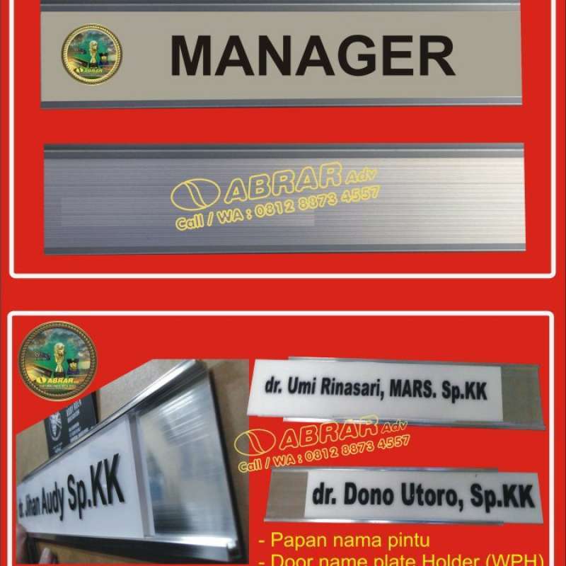 Promo Wall Name Plate Holder - Papan Nama Pintu / Dinding 30Cmx7,5Cm ...