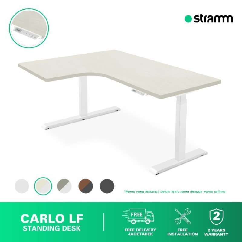 Promo Meja Kerja Adjustable Standing Desk Stramm Carlo L-shape Diskon ...