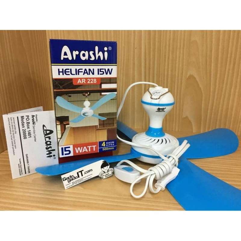 Jual Arashi Ceiling Fan Helifan 15 Watt Original, Murah & Diskon Juli ...