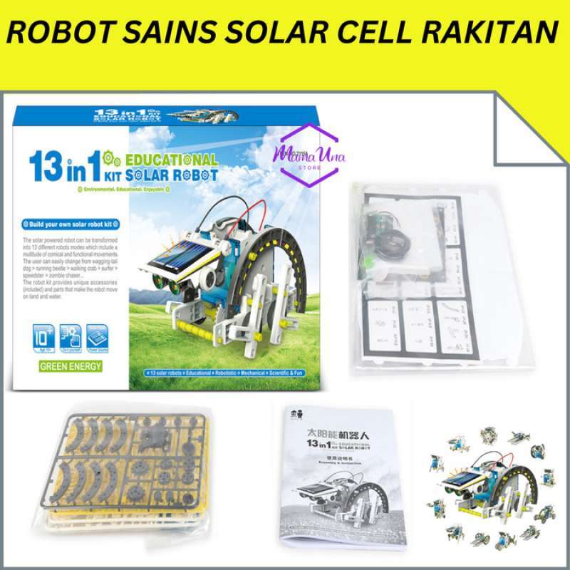 Jual Mainan Robot Robotan Anak Diy 13 In1 Solar Robotic Robotik Panel ...