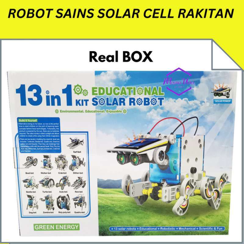 Jual Mainan Robot Robotan Anak Diy 13 In1 Solar Robotic Robotik Panel ...