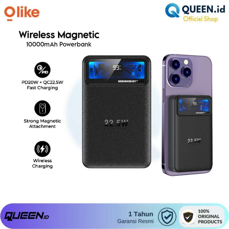 Promo Olike P301 Wireless Power Bank Magsafe 10000mAh 22.5W USB C Fast ...