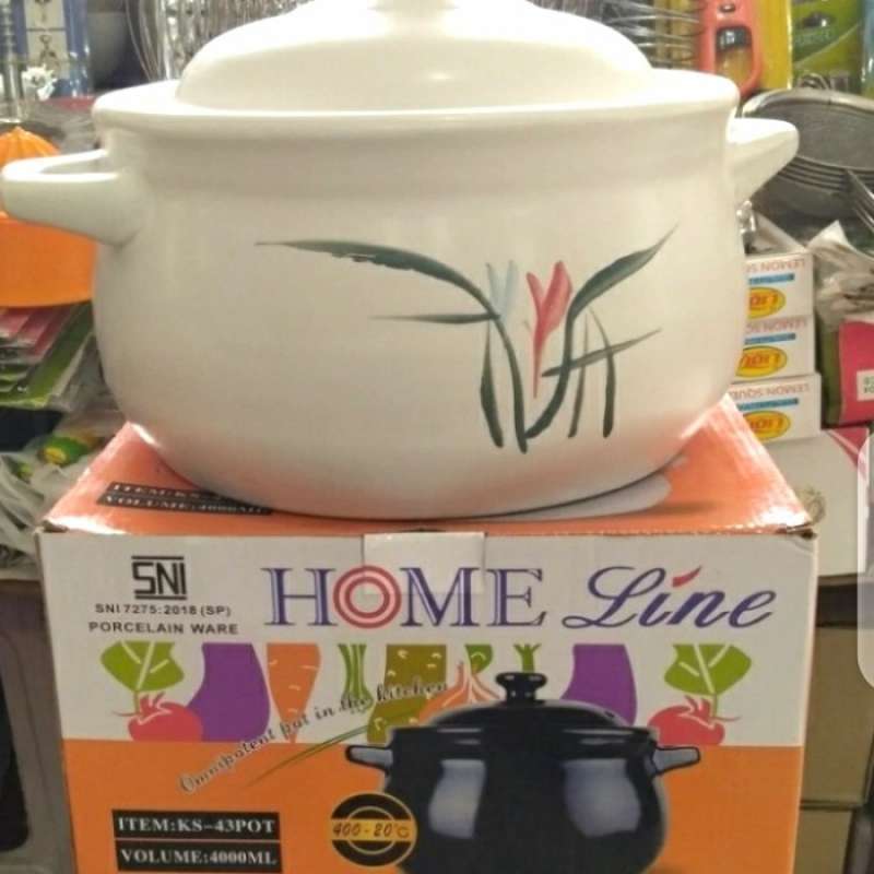 Promo Homeline Panci Masak Keramik / Panci Rebus Obat 3ltr Diskon 23% ...