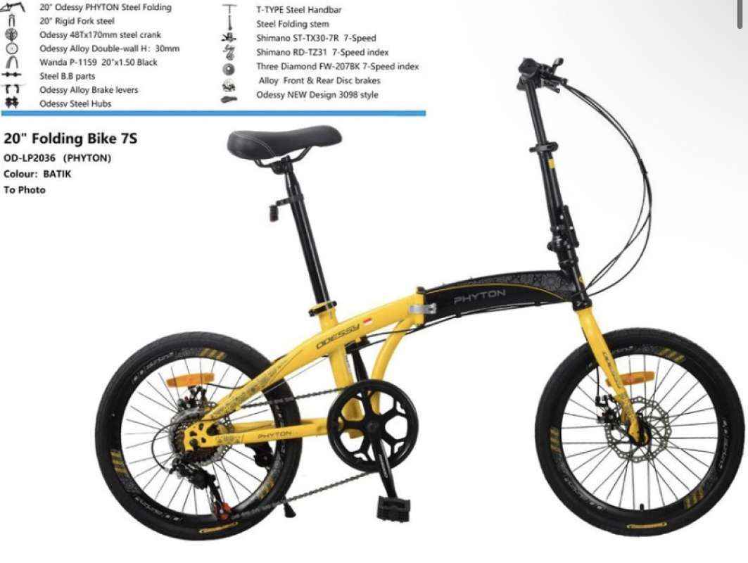 Jual SEPEDA LIPAT ODESSY PYTHON 7 SPEED SHIMANO FRAME KOKOH di Seller ...