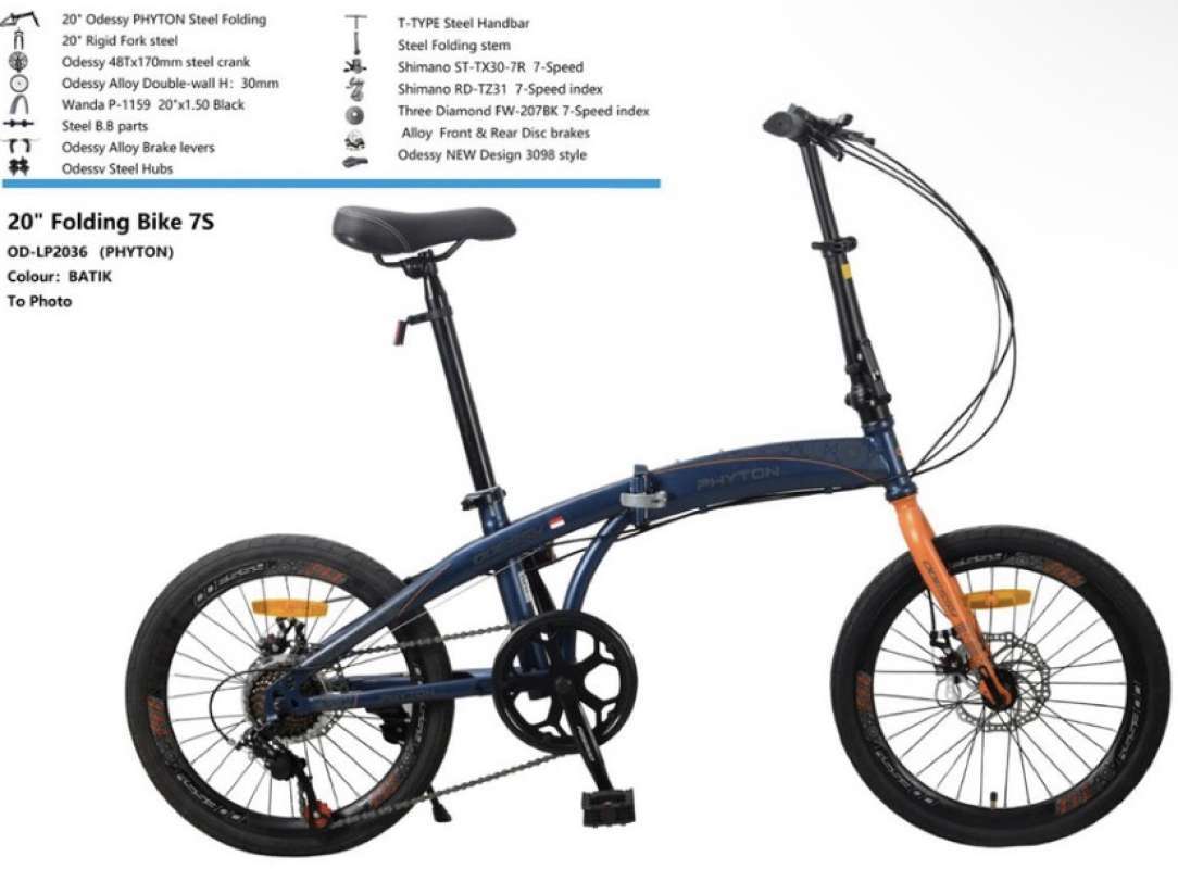 Jual SEPEDA LIPAT ODESSY PYTHON 7 SPEED SHIMANO FRAME KOKOH di Seller ...