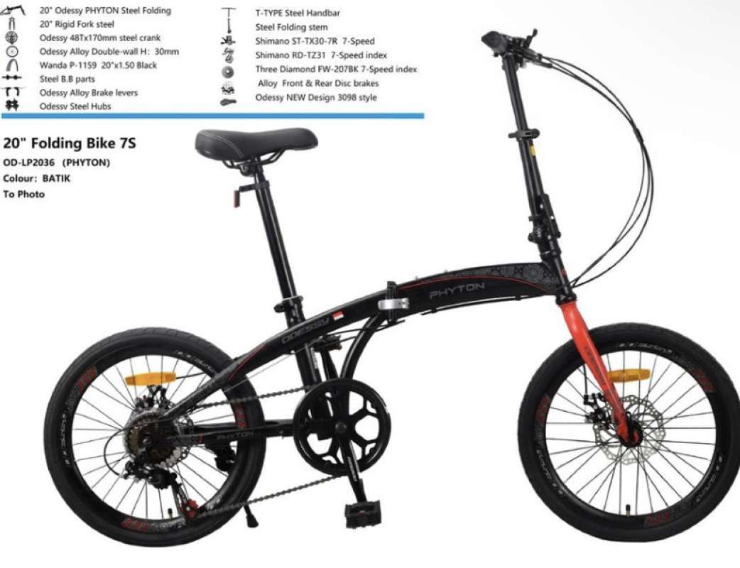 Jual SEPEDA LIPAT ODESSY PYTHON 7 SPEED SHIMANO FRAME KOKOH di Seller ...