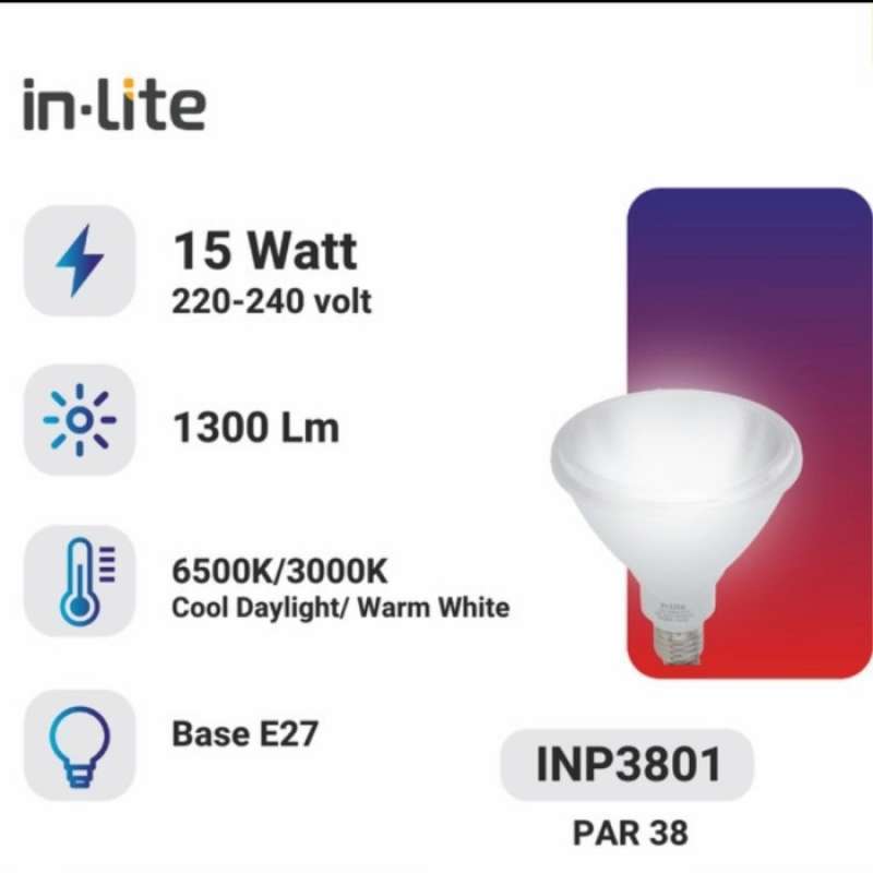 Promo Lampu Sorot Led Par38 15w Inlite Inp3801 Diskon 23% Di Seller ...