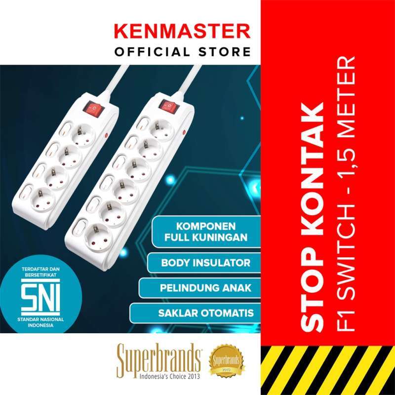 Jual Kenmaster Stop Kontak / Electric Socket F1 Switch - F66 - 6 Lubang Di Seller Indohome Mart ...