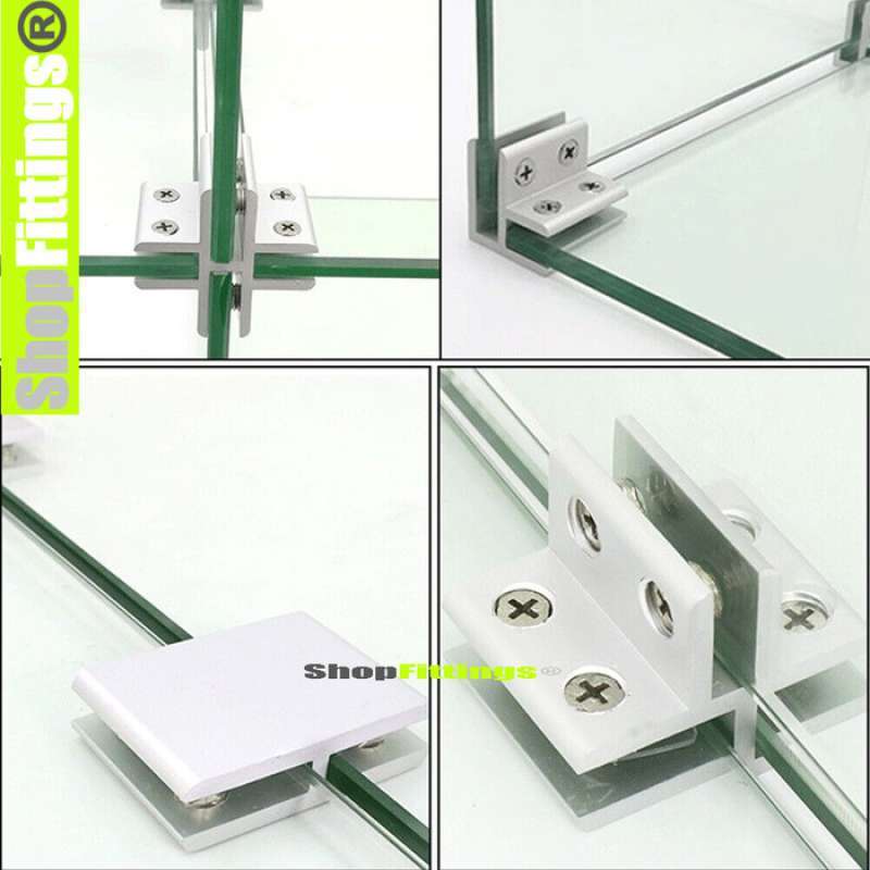 Jual Braket Kaca Klem Jepit Sudut Sambungan Connector Clip Glass Clamp ...