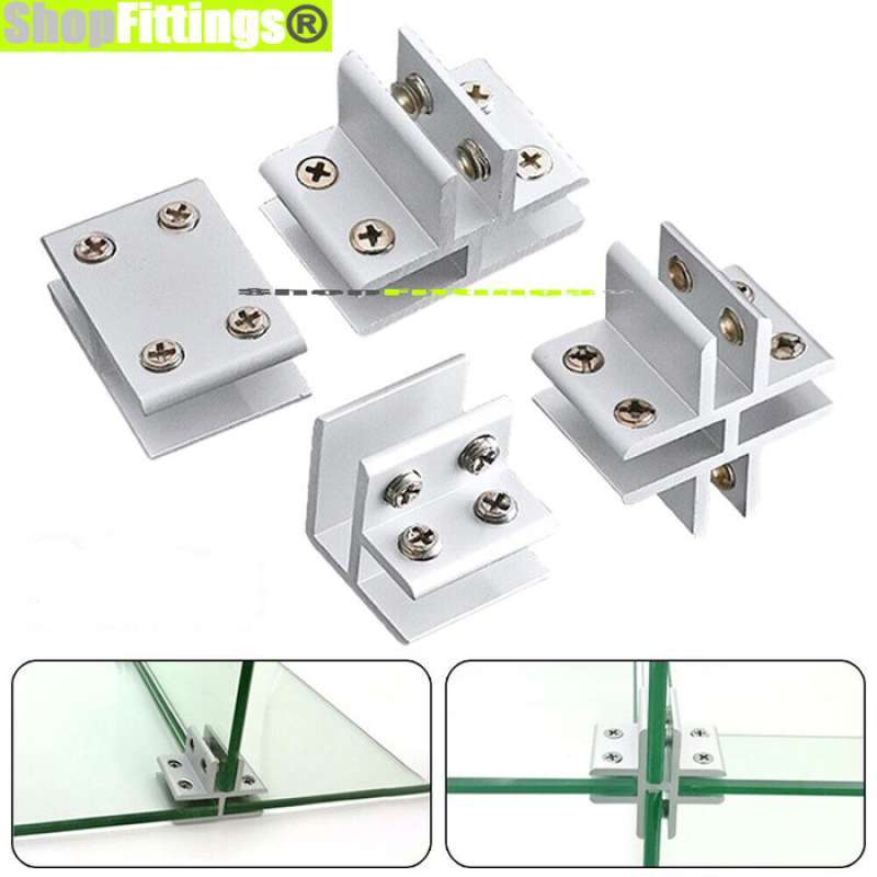 Jual Braket Kaca Klem Jepit Sudut Sambungan Connector Clip Glass Clamp ...
