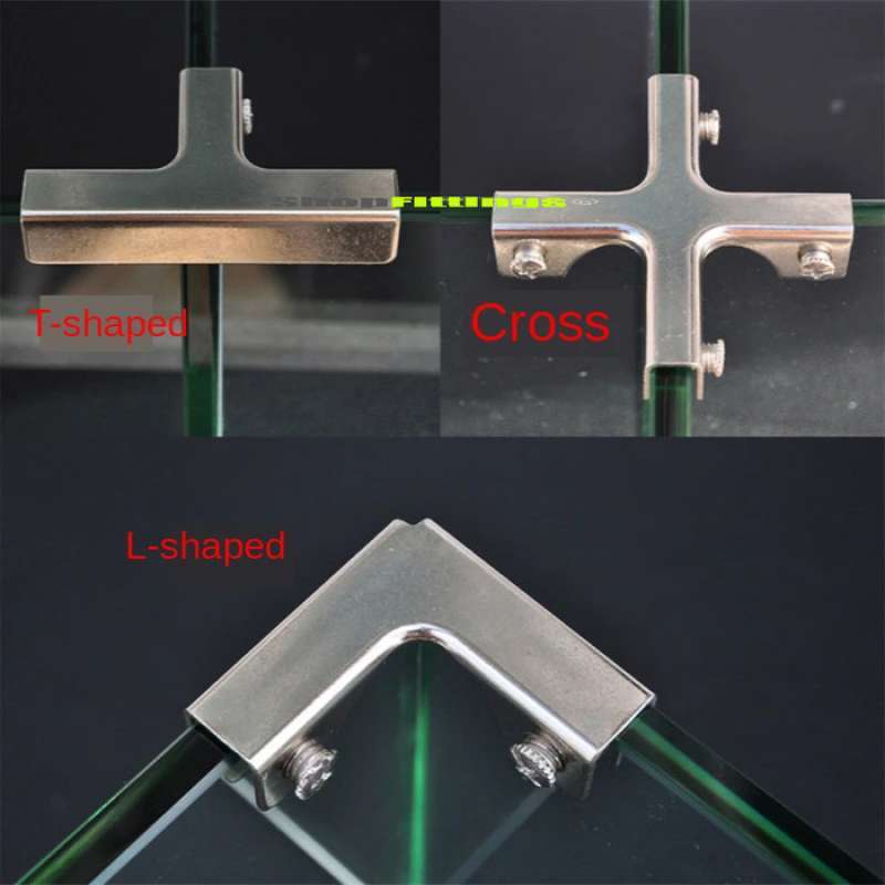 Jual Braket Kaca Klem Jepit Sudut Sambungan Connector Clip Glass Clamp ...