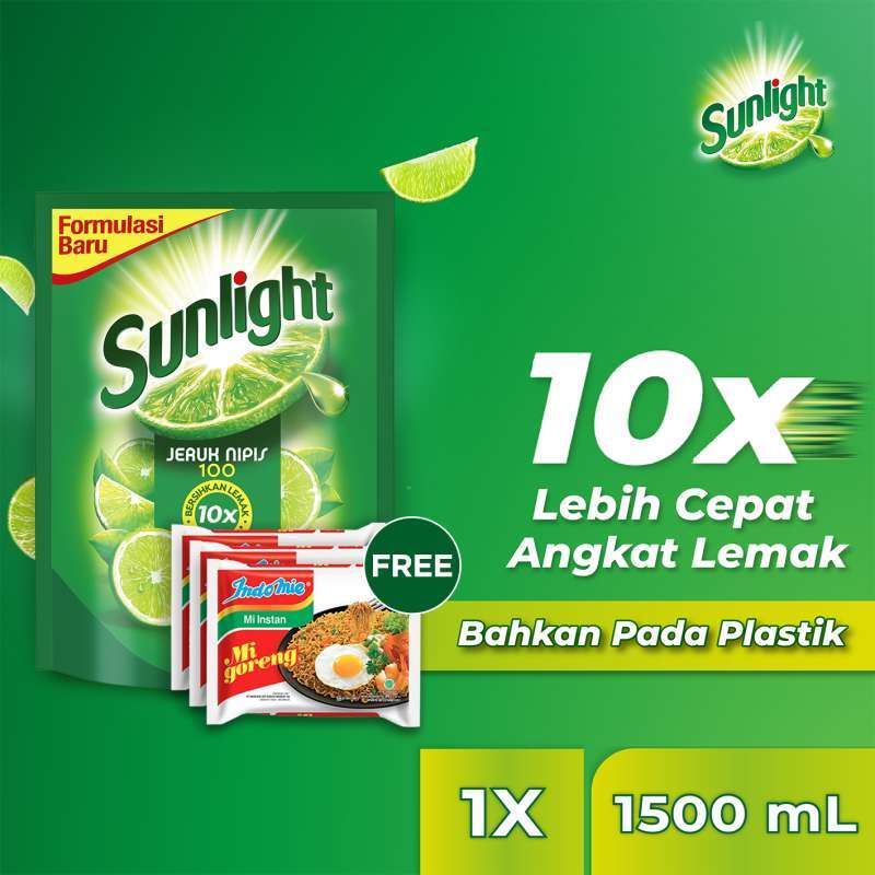 Jual Buy 1 Get 3 - Sunlight Sabun Cuci Piring Dishwash Jeruk Nipis 10x ...