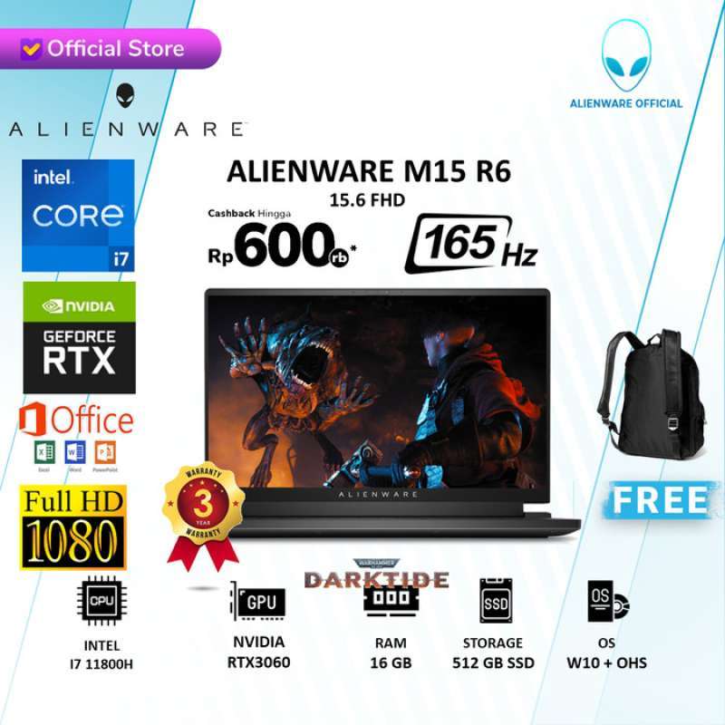 Promo Dell Alienware M15 R6 I7 11800h Rtx3060 Ram 16gb 512ssd W10+ohs ...