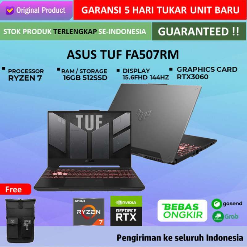 Promo Asus tuf Fa507rm Amd Ryzen 7 6800H RAM 16GB 512SSD 144Hz RTX3060 ...