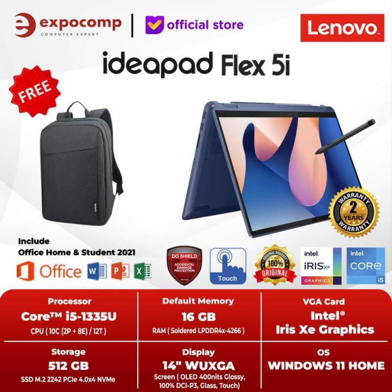 Jual LENOVO IDEAPAD FLEX 5i 14IRU8 CORE i5-1335U 16GB 512GB WIN11+OHS ...