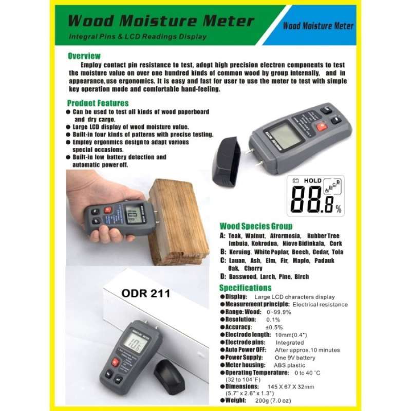 Promo Digital Wood Moisture Meter Alat Ukur Kelembaban Kadar Air Kayu ...