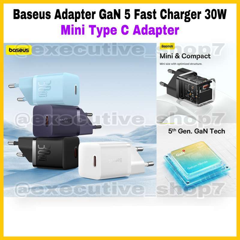 Jual Baseus Adapter GaN 5 Fast Charger 30W Mini Type C Adapter di ...