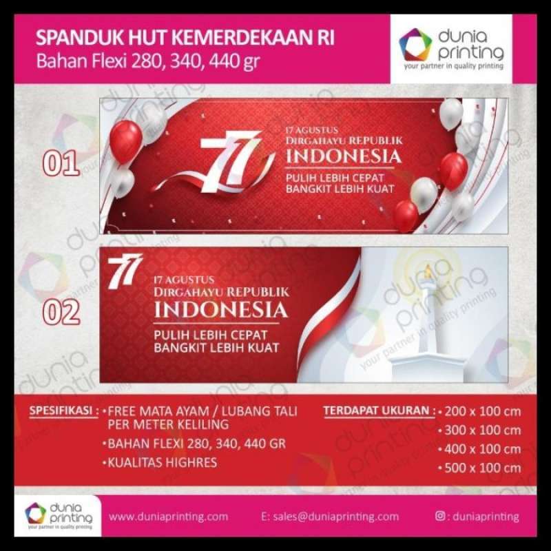 Promo Barang Terlaris Spanduk Kemerdekaan 17 Agustus - Ready Cetak Dan ...