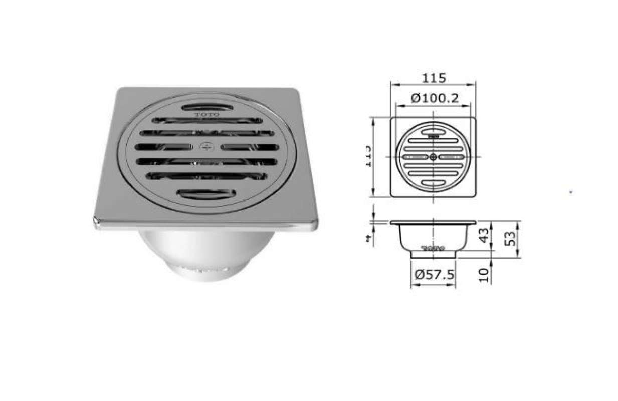 Promo Floor Drain Toto Tx1eb| Tx1eb Diskon 23% Di Seller Thunder Store ...