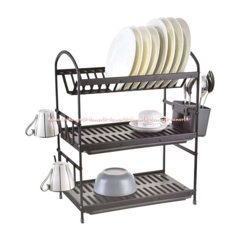 Jual Masterspace Krischef Rak Piring Almunium 3 Tingkat Dish Plate Rack ...