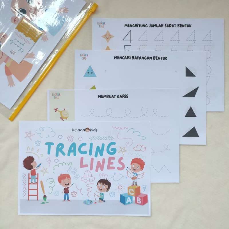 Jual Worksheet Belajar Tracing Lines Lembar Kerja Aktivitas Menebali ...