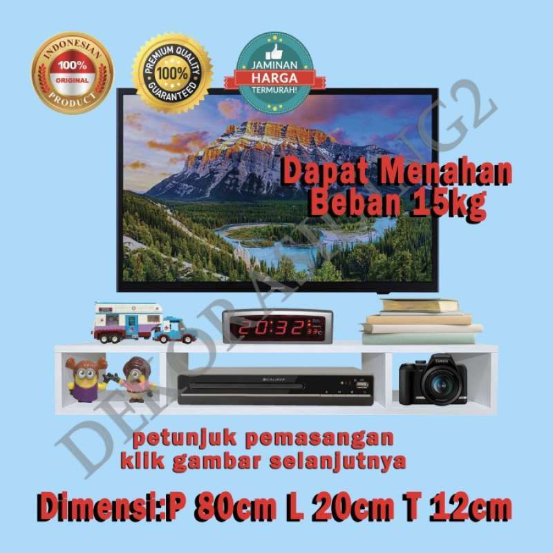 Promo rak ambalan dinding minimalis / rak tv gantung ambalan tv gantung AD13 Diskon 23% di ...