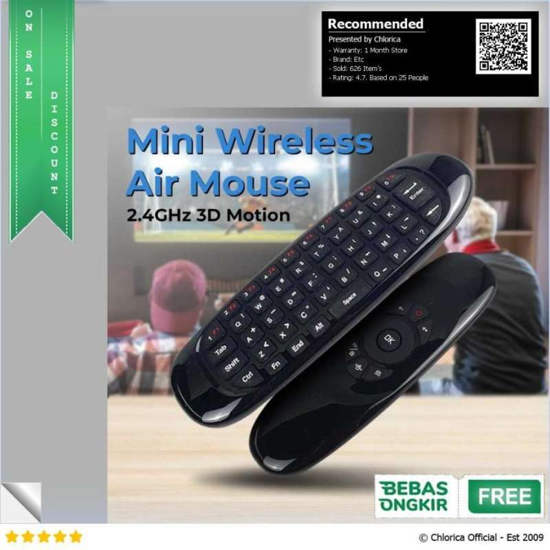 Jual Mini Wireless Air Mouse 2.4ghz 3d Motion Android Remote - Cl120 Di ...
