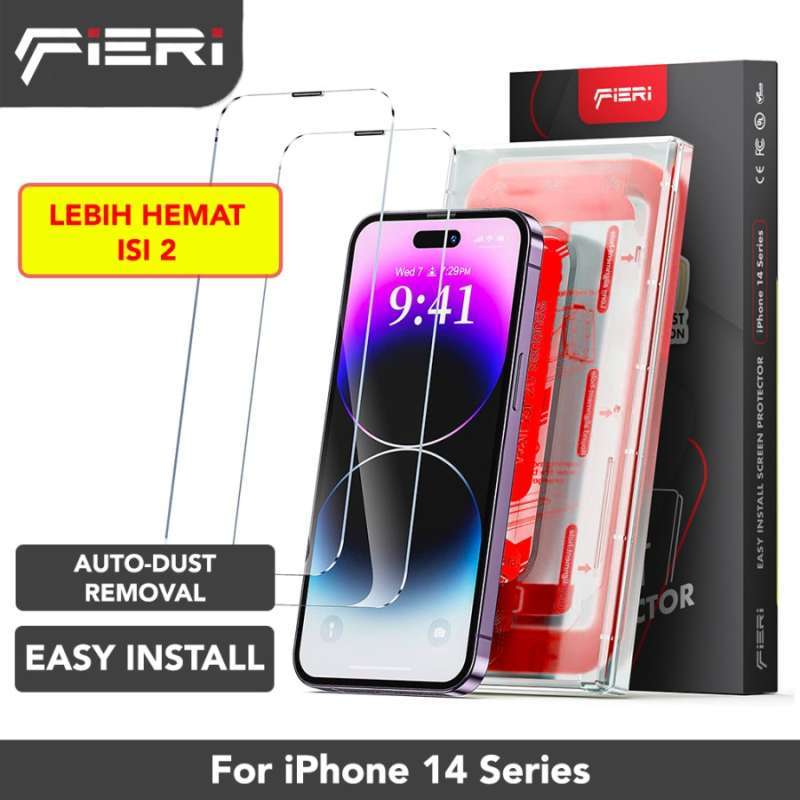 Jual Fieri 2x Tempered Glass Clear iPhone 17 16 15 14 13 12 - Pro Max / Air / Plus Anti Gores ...
