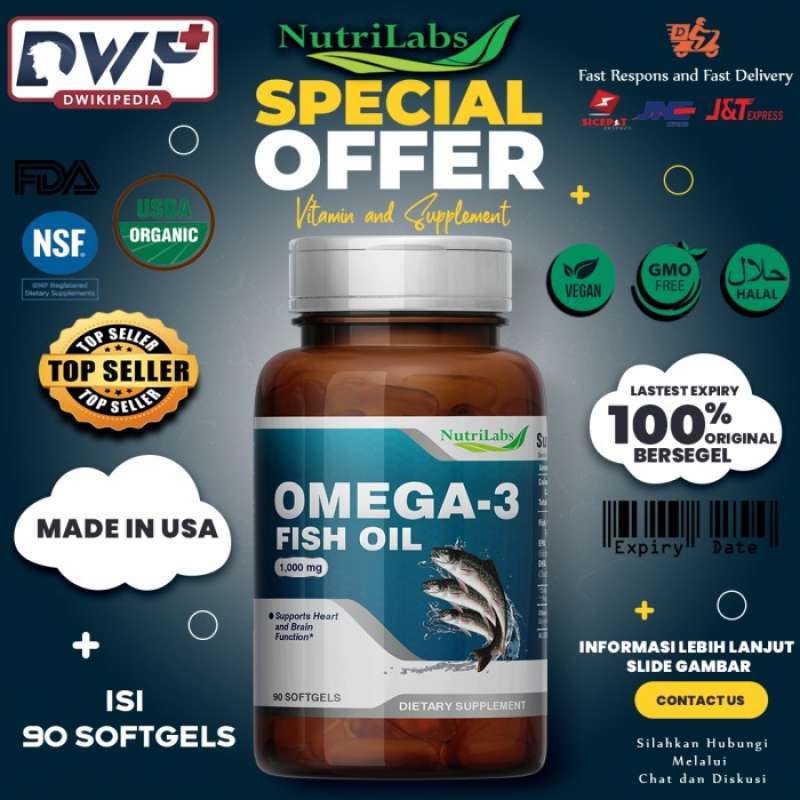 Promo Nutrilabs Omega-3 Fish Oil 1000mg - 90 Softgels (puritan Now ...