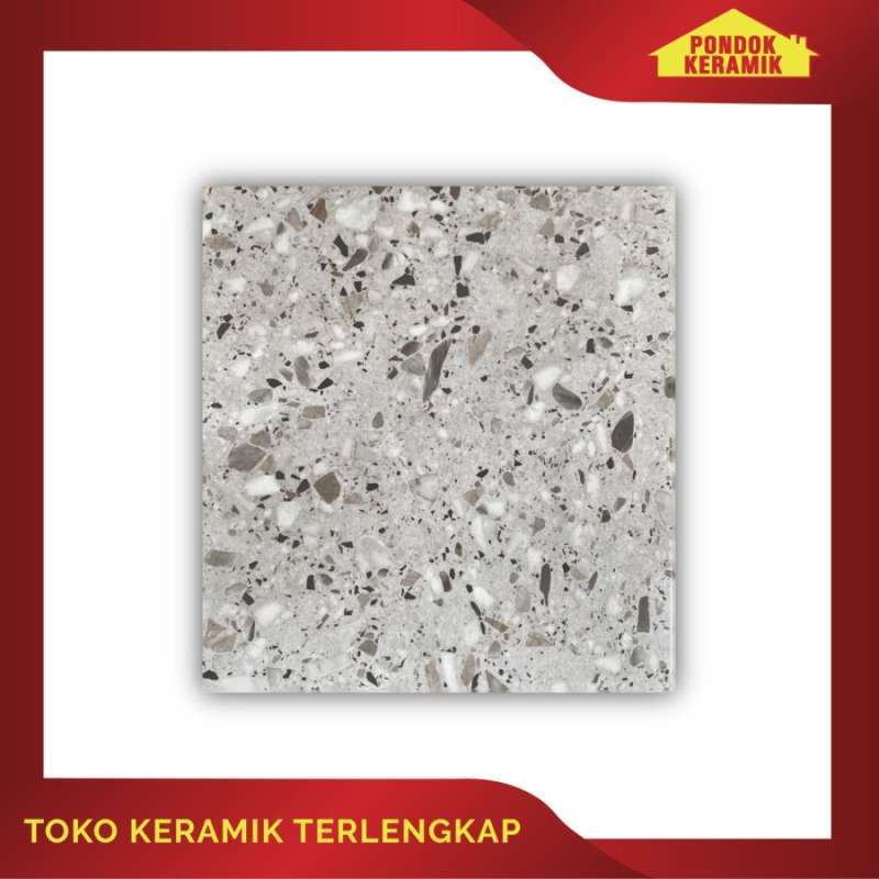 Jual Keramik Lantai Tierra Motif Terazzo Batu Grey /abu 60x60 Schubert ...