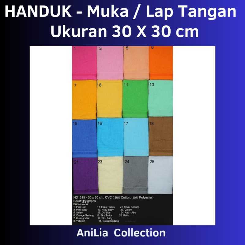 Jual HANDUK Muka / HANDUK Wajah Ukuran 30x30 cm Sapu Tangan Lap Tangan ...