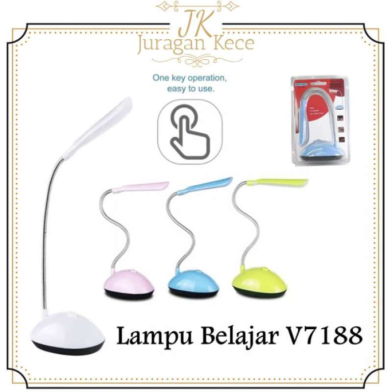 Jual Lampu Belajar LED Meja Mini Terang Desk Lamp V-7188 Tenaga Baterai ...