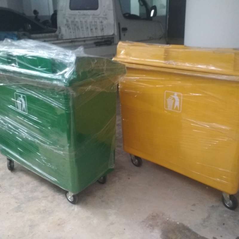Promo Tong Sampah Bahan Fiberglass Roda Mini Kontainer Vol 660l Diskon ...