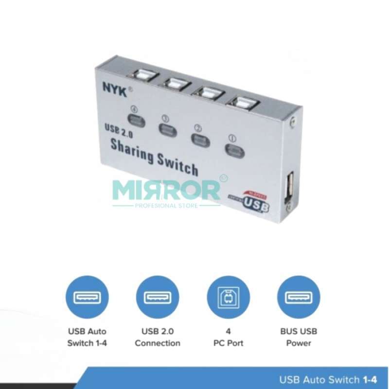 Promo Sale Auto Switch Usb Printer 4 Port Penghubung 4 Pc / Laptop Ke 1 ...
