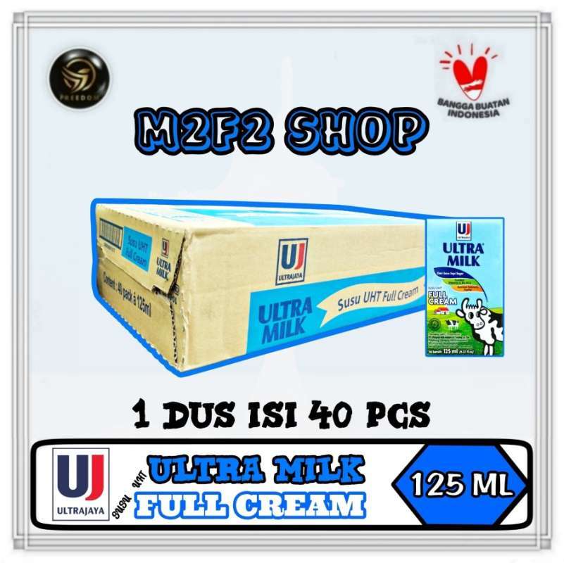 Jual Susu Ultra Milk Rasa Full Cream Kotak Uht | Plain - 125 Ml (kemasan Karton) Di Seller M2f2 ...