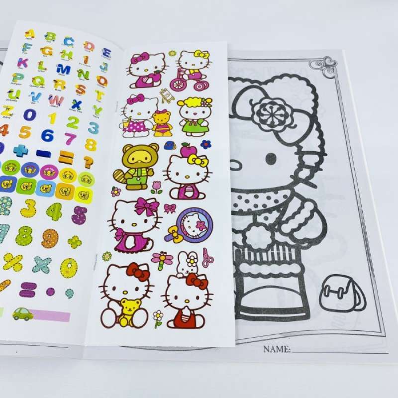 Promo Buku mewarnai gambar anak sticker activity book hello kitty ...