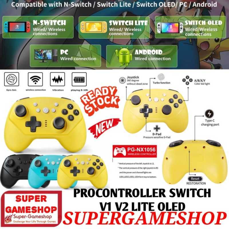 Promo WIRELESS CONTROLLER SWITCH OLED V1 V2 LITE PRO CONTROLLER SWITCH PC - MARKMARKET - Kuning ...