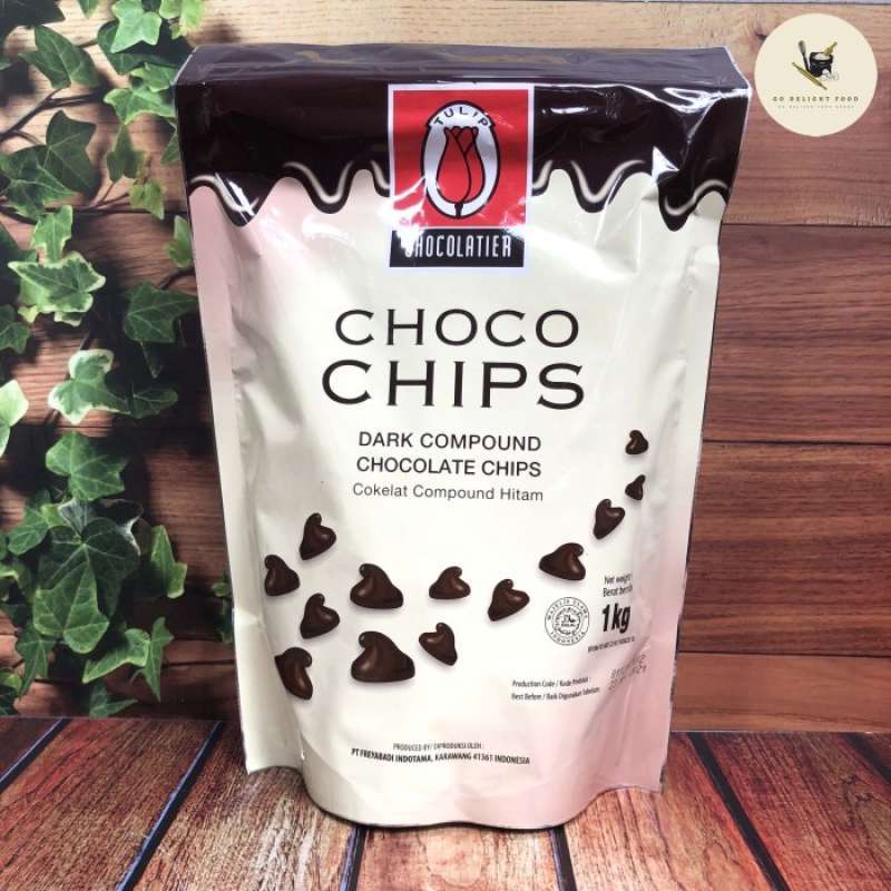 Promo Tulip Dark Compound Chocolate Chips / Tulip Choco Chips - 1kg ...