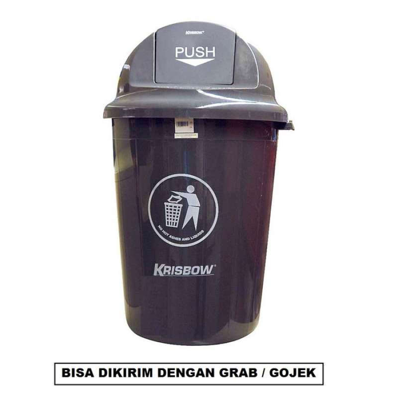 Promo Dustbin Krisbow 80l Dark Grey + Push Cover | Tempat Sampah Abu-abu Diskon 33% Di Seller ...