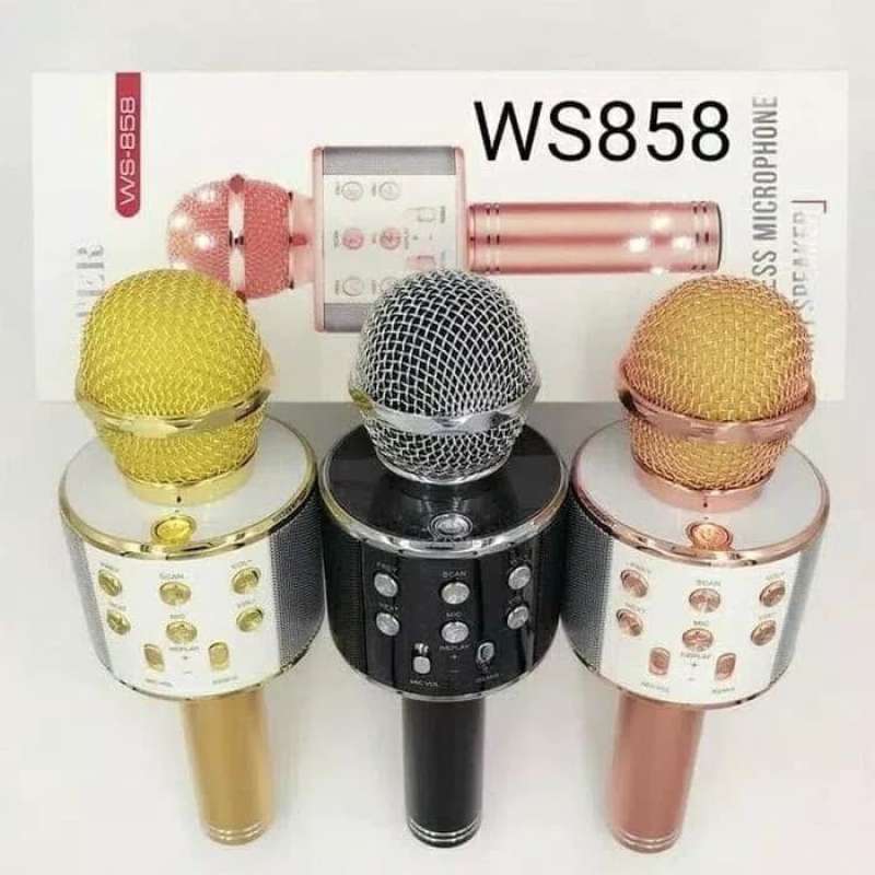 Promo mic smule kareoke wester ws858 new wirless bluetooth Diskon 23% di Seller Biabia Store ...